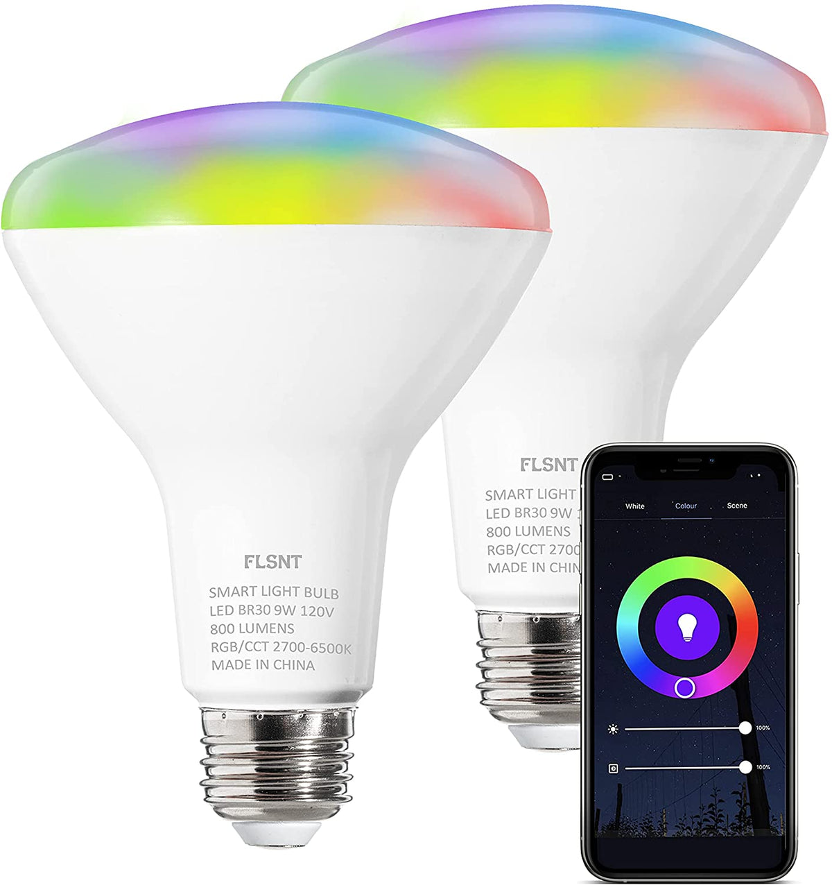 BR30 E26 Smart Light Bulbs 2-pack– FLSNT